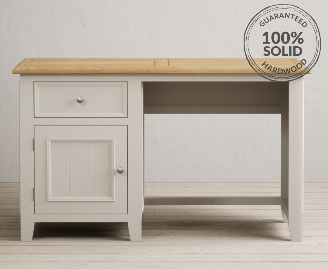 Weymouth Oak and Soft White Painted Computer Desk Oak Furniture Superstore