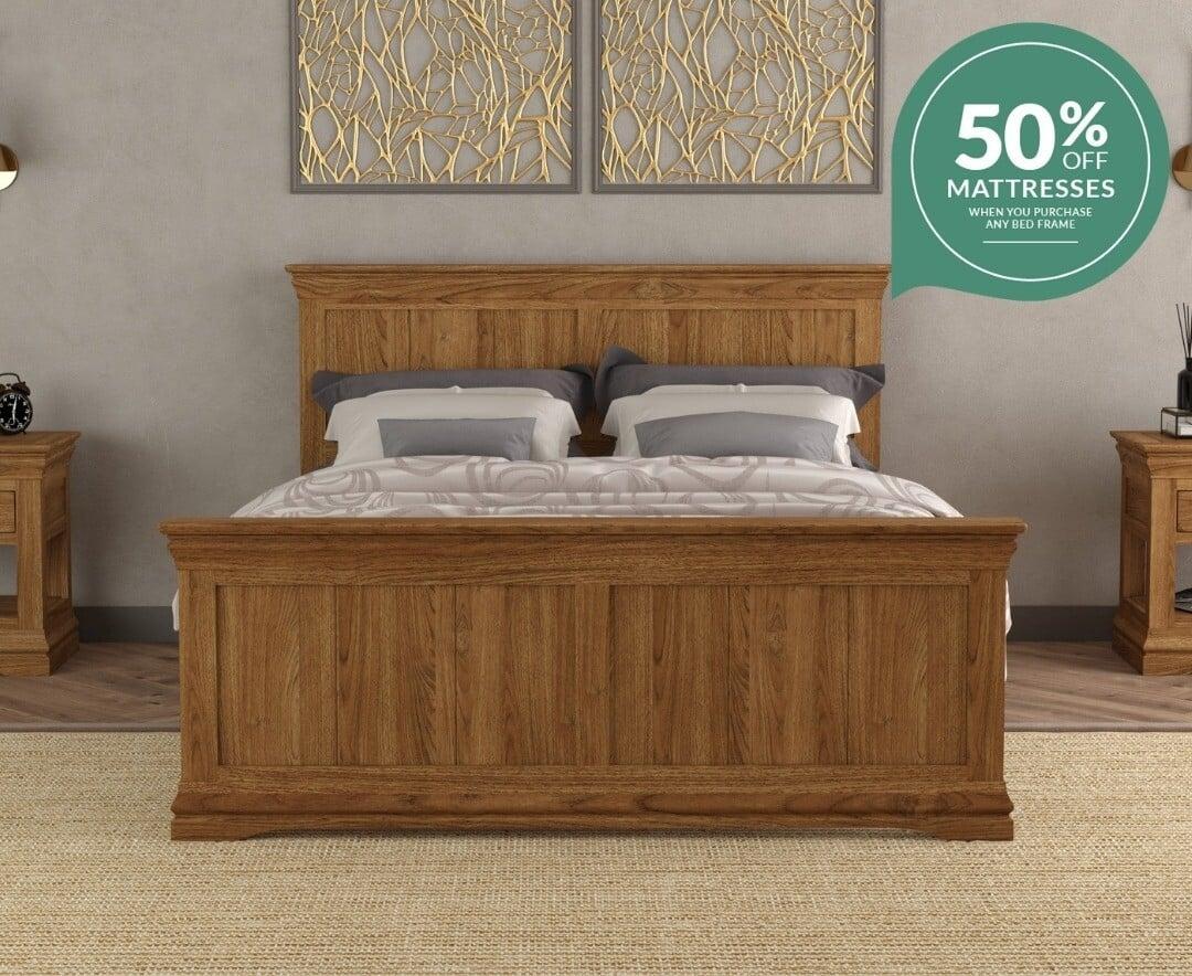 King size bed oak furniture land store