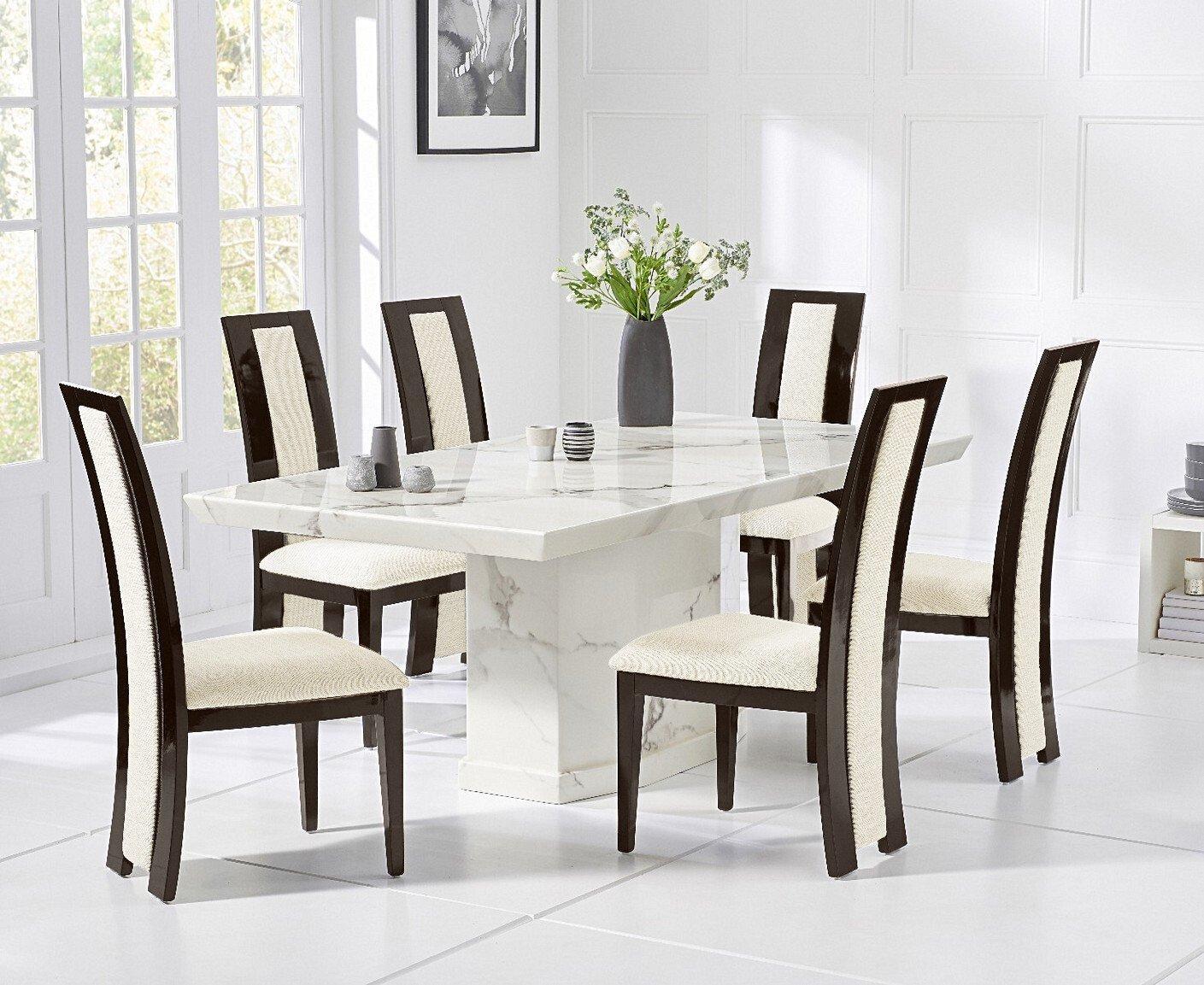 White marble dining table 200cm store