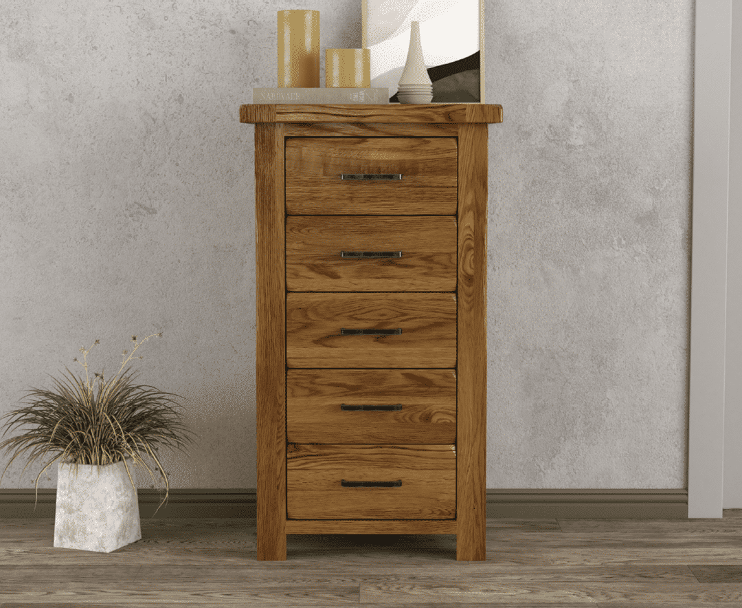 Rustic oak tallboy store