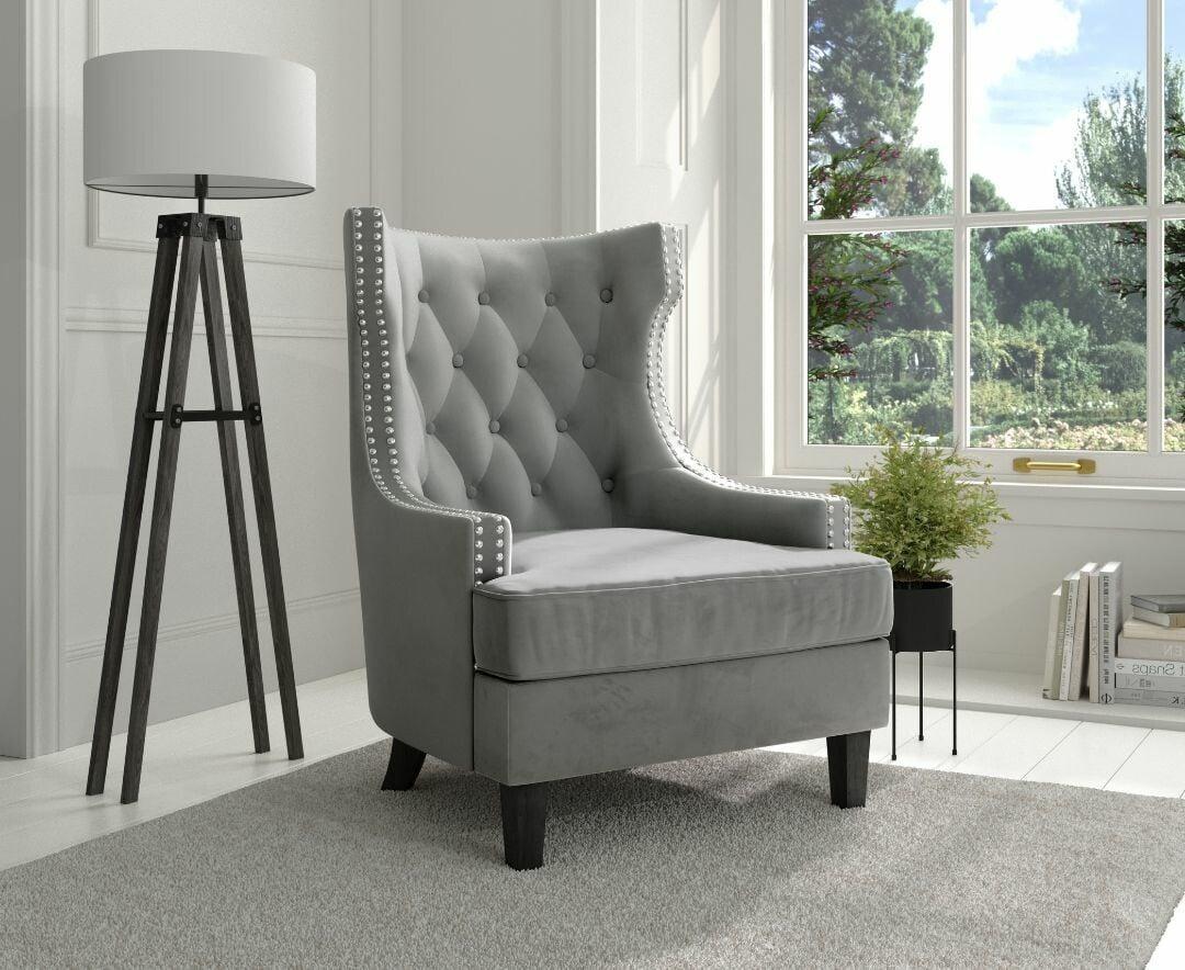 Grey armchairs store